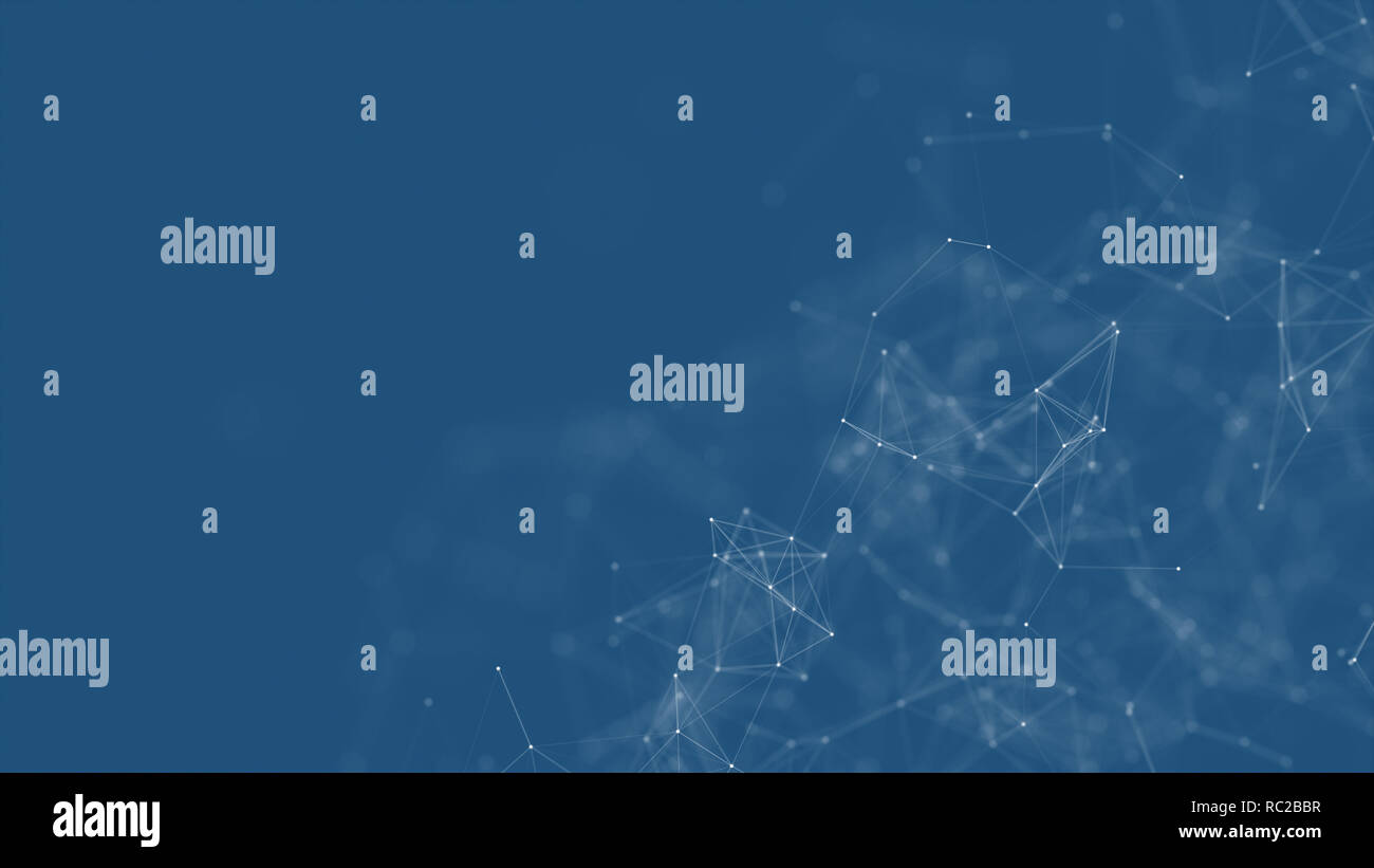 Abstract Plexus Blue Geometrical Shapes. Connection And Web Concept ...