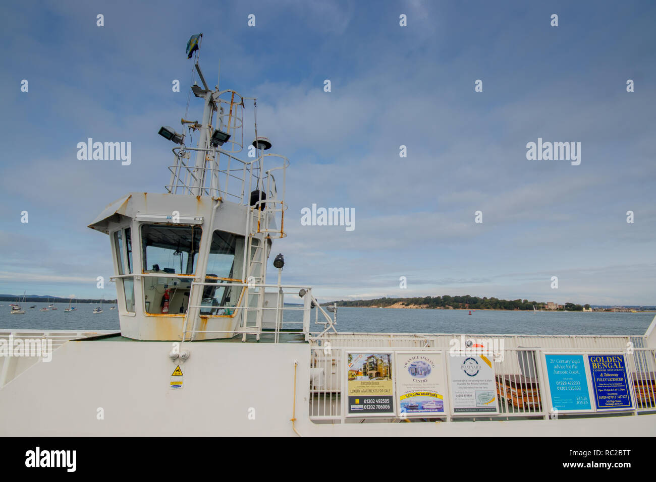 Sandbanks Ferry, a vehicular chain ferry, which crosses the entrance of ...