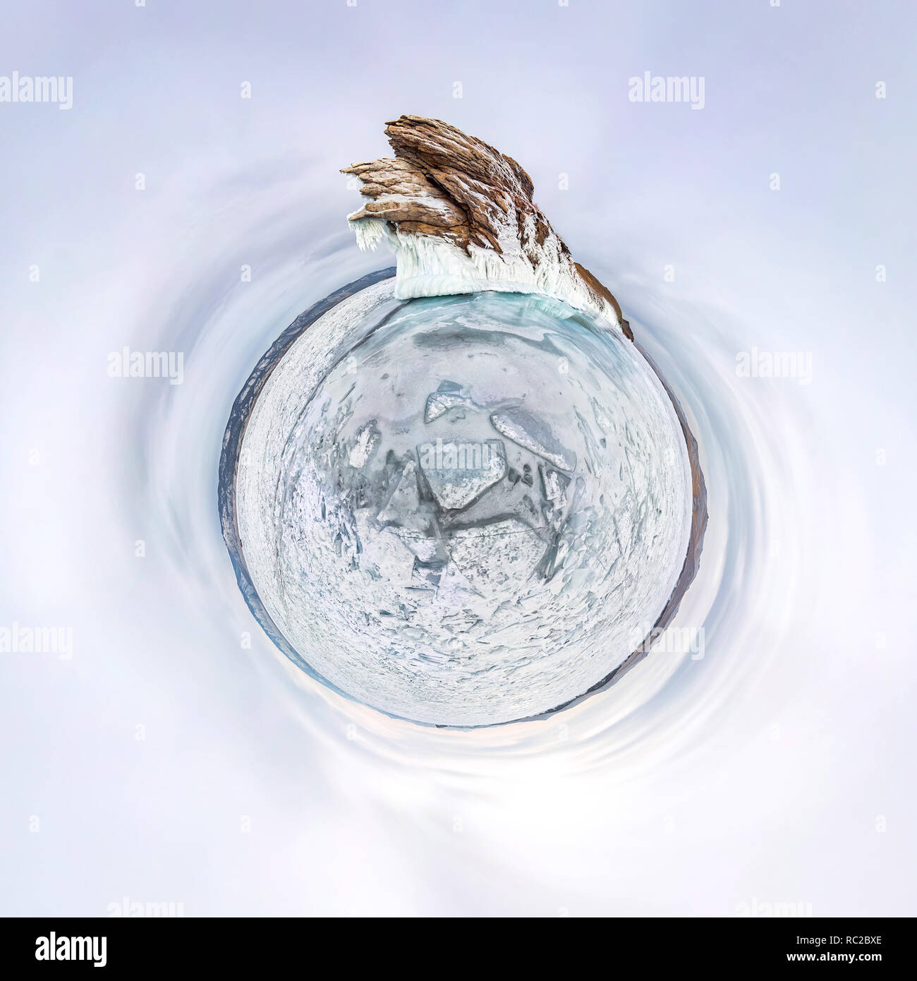 ice icicles on Ogoy island winter Lake Baikal. Siberia, Russia. tiny ...