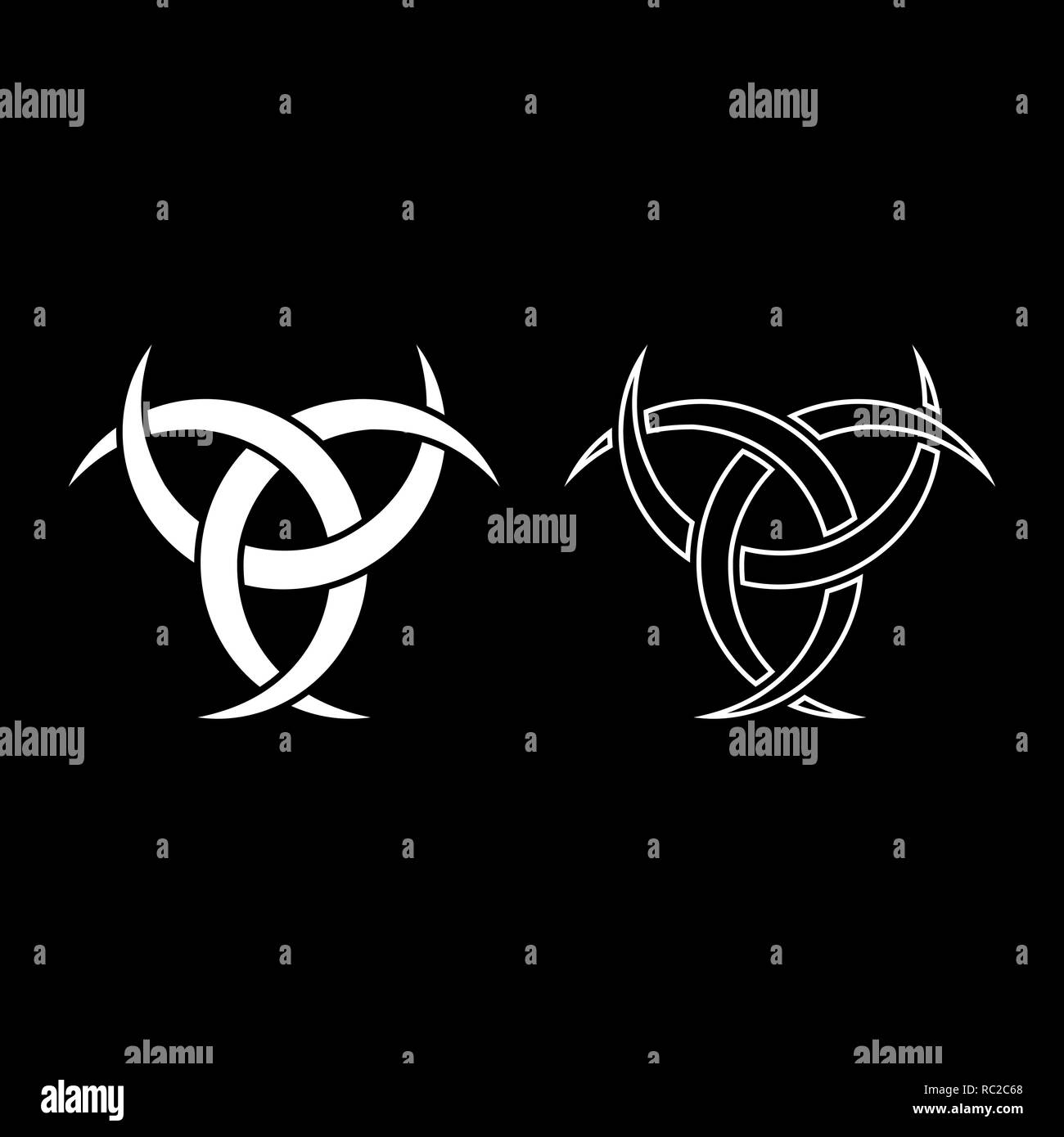 Odin horn paganism symbol icon set white color I flat outline style ...