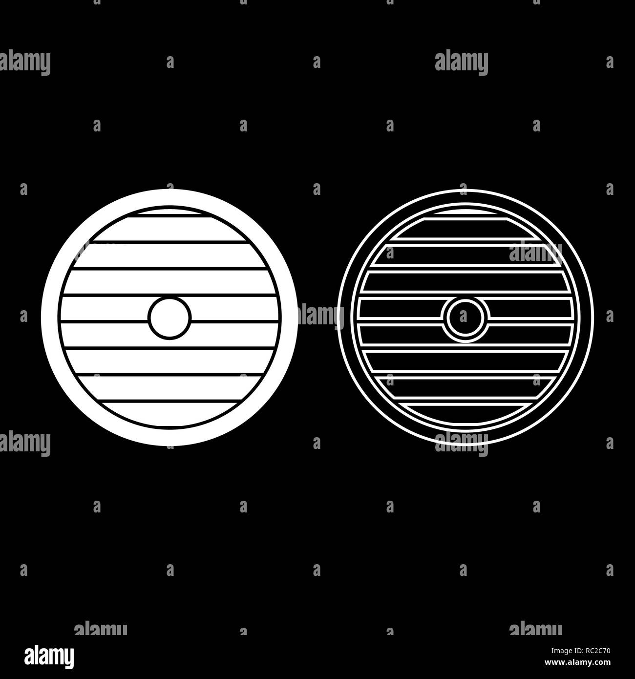 Viking shield icon set white color I flat outline style simple image ...