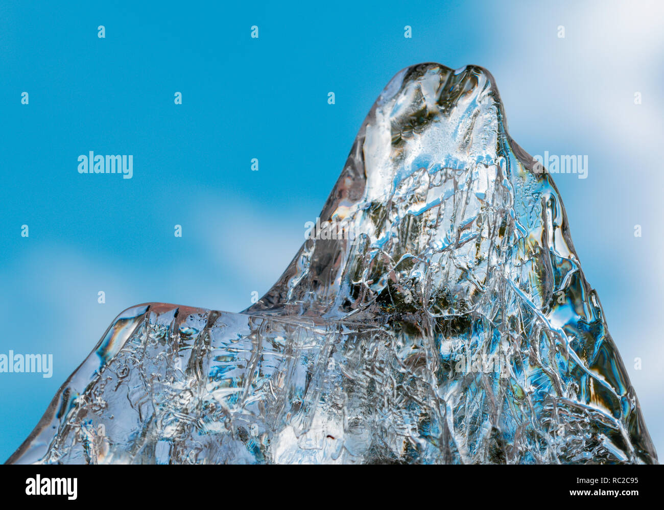 clear block of ice in sun light Stock Photo - Alamy