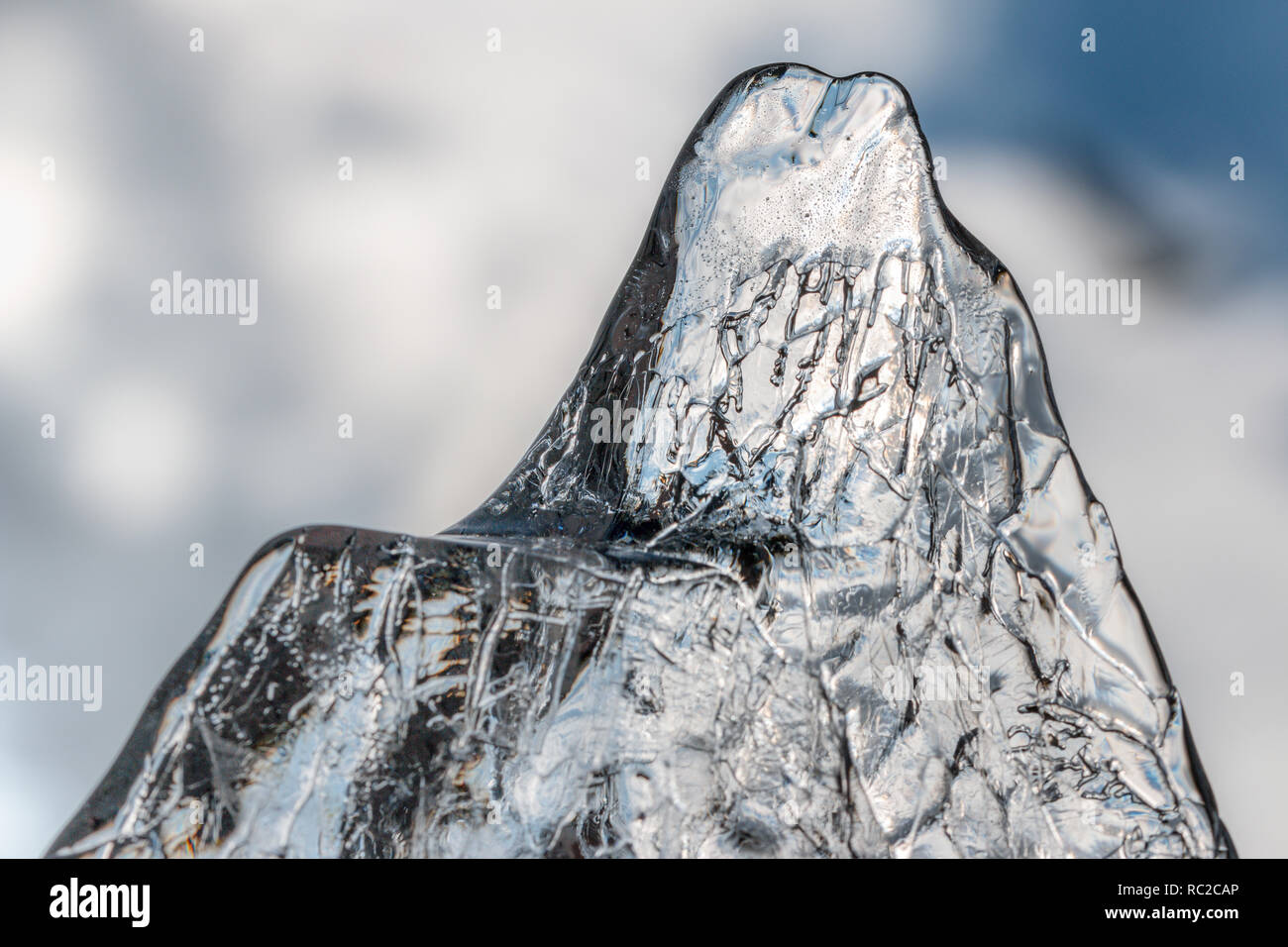 clear block of ice in sun light Stock Photo - Alamy