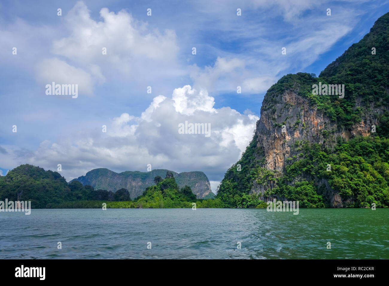 Phang Nga Bay limestone cliffs in Thailand Stock Photo - Alamy