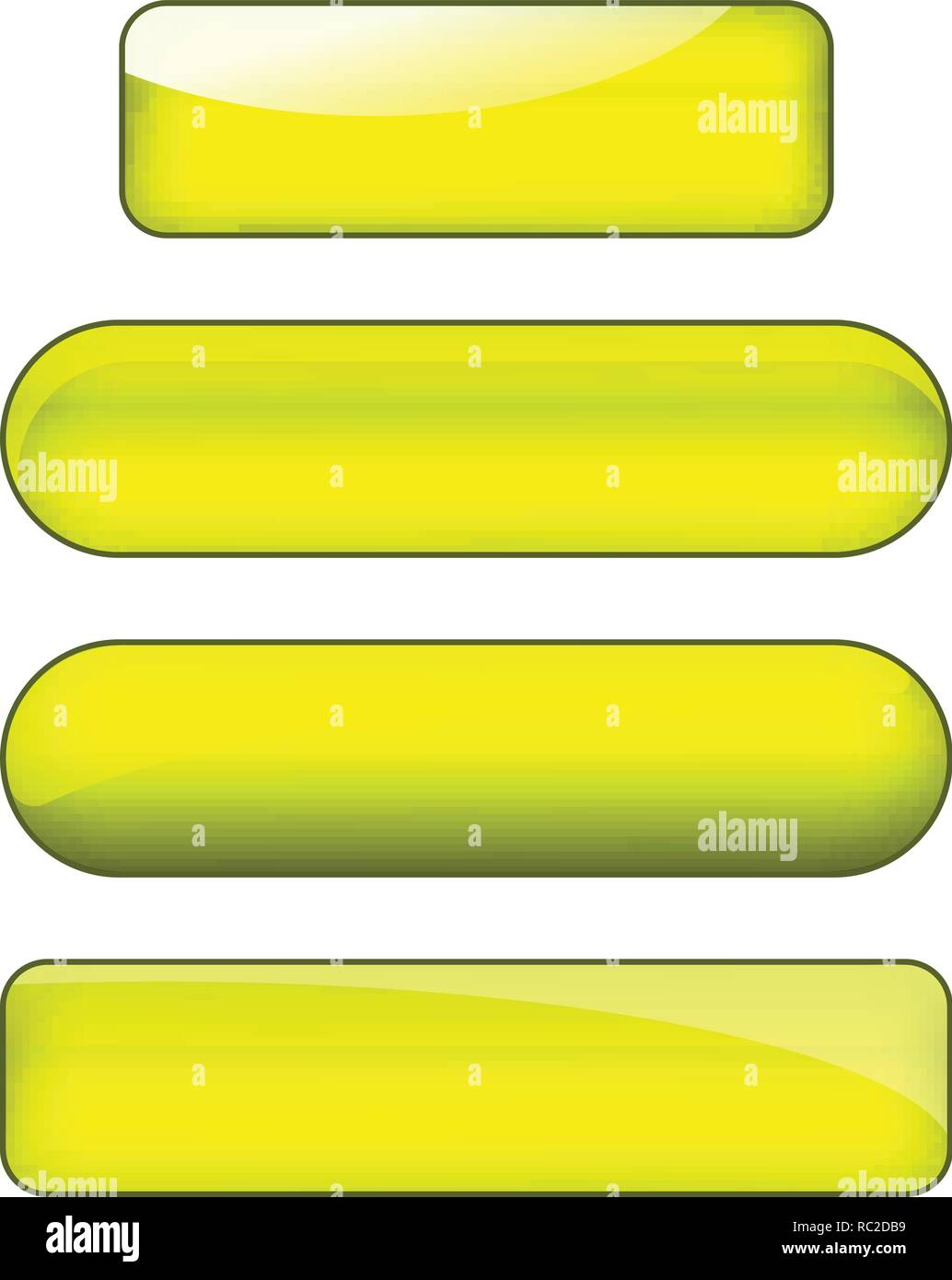 vector bright glossy web buttons set - green and yellow Stock Vector ...