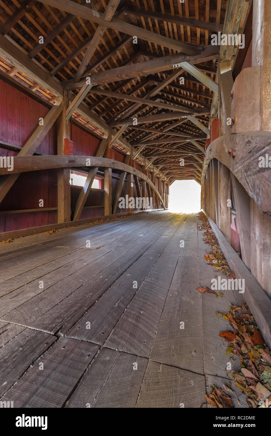 Inside view of covered bridge Lancaster PA Stock Photo - Alamy
