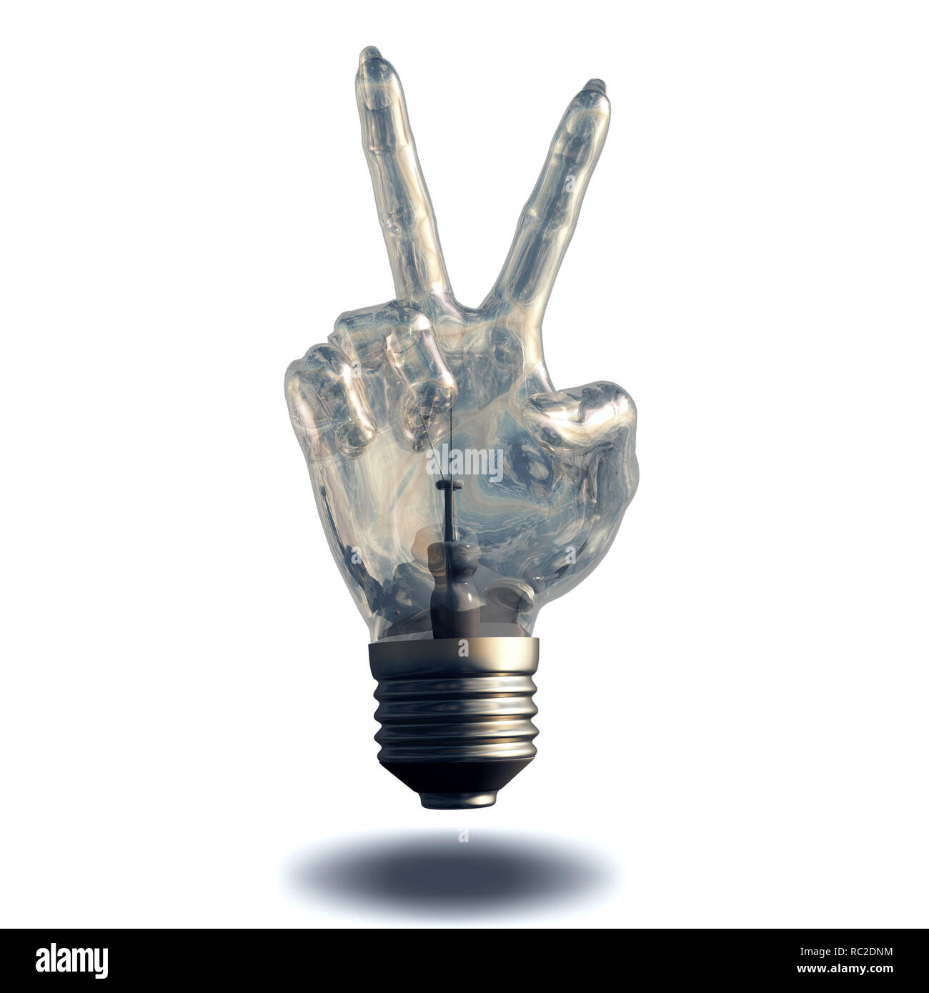 Peace Sign Light Bulb Stock Photo - Alamy