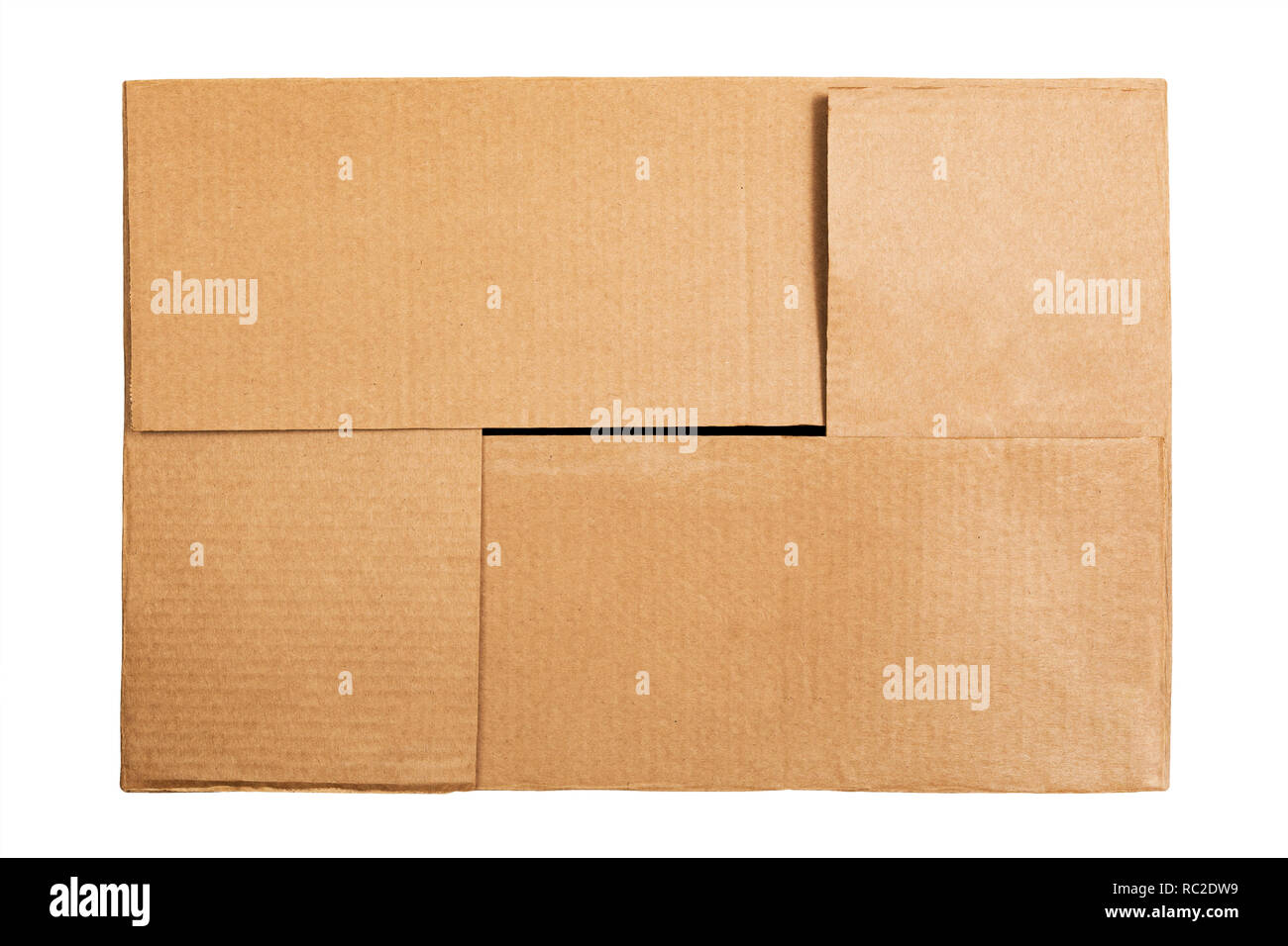 Above view of cardboard rectangular box isolated on white background ...