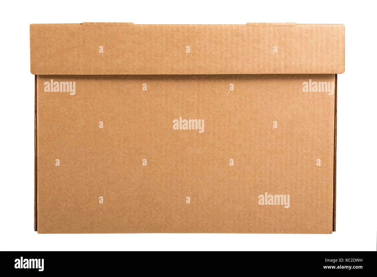 Cardboard archive storage box isolated on white background. Side view ...