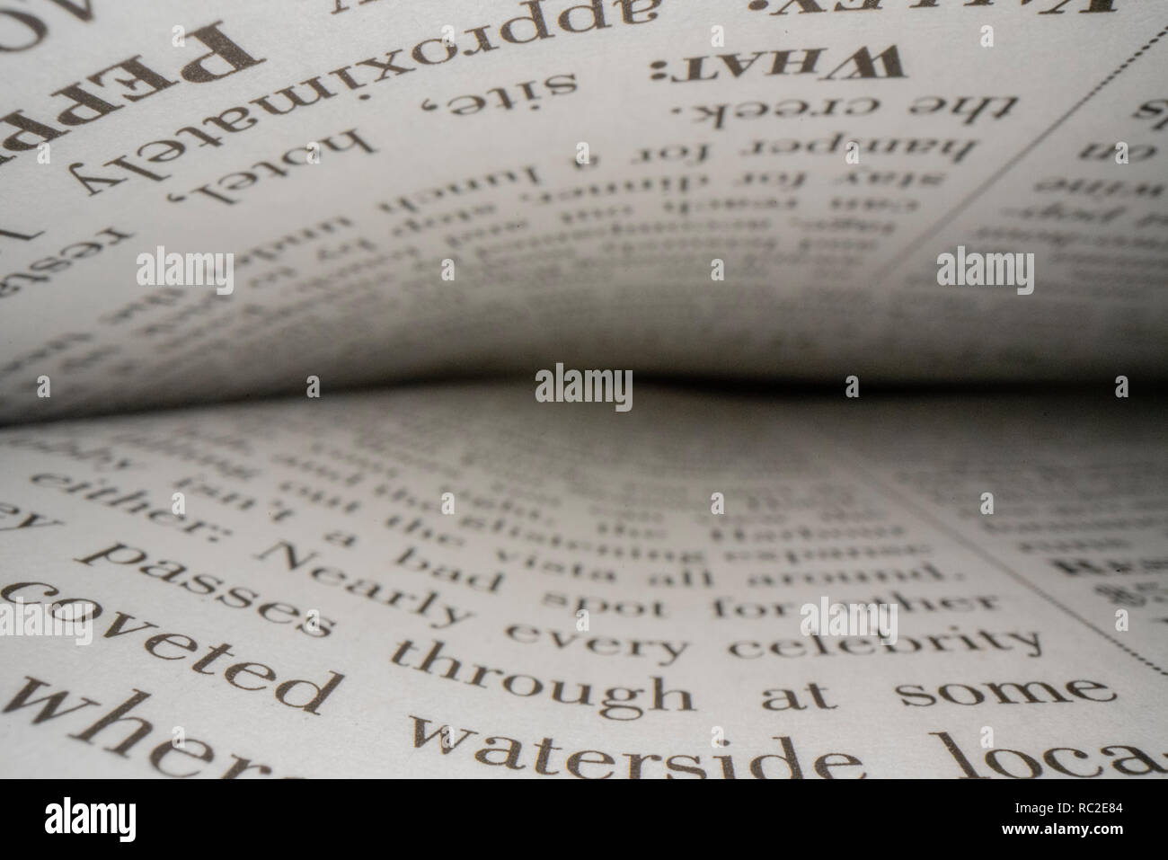Macro looking inside a book Stock Photo - Alamy