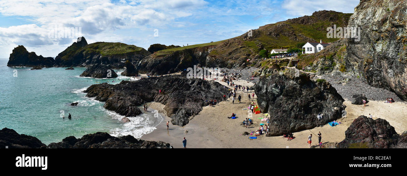 Kynance Cove Panorama Stock Photo - Alamy