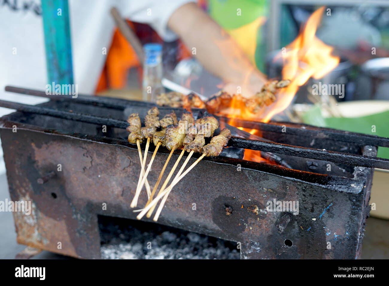 Traditional Indonesian Satay Grilled with charcoal Stock Photo - Alamy