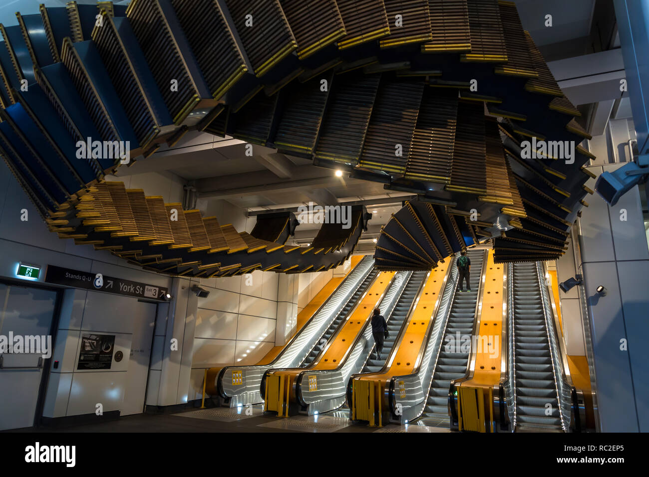 Wynyard Railway Station escalator sculpture 'Interloop', Sydney, NSW ...