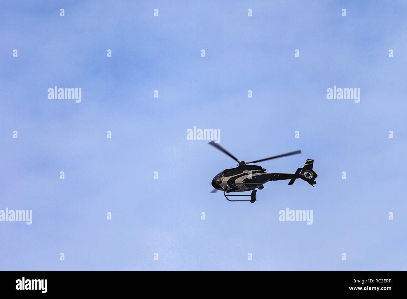 White military helicopter flies in hi-res stock photography and images ...