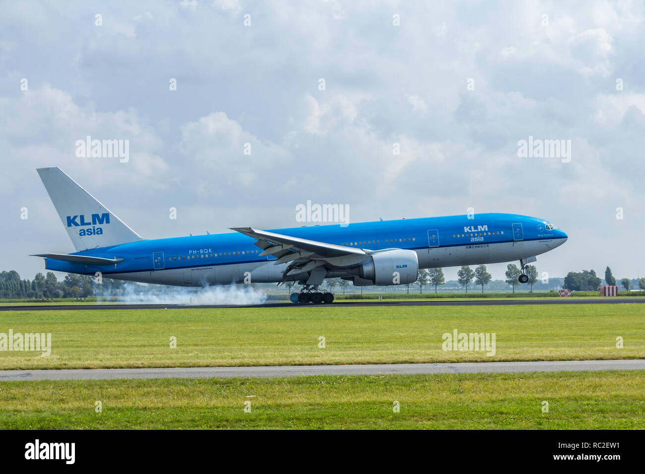 Schiphol Airport, the Netherlands - August 20, 2016: KLM boeing 777 ...