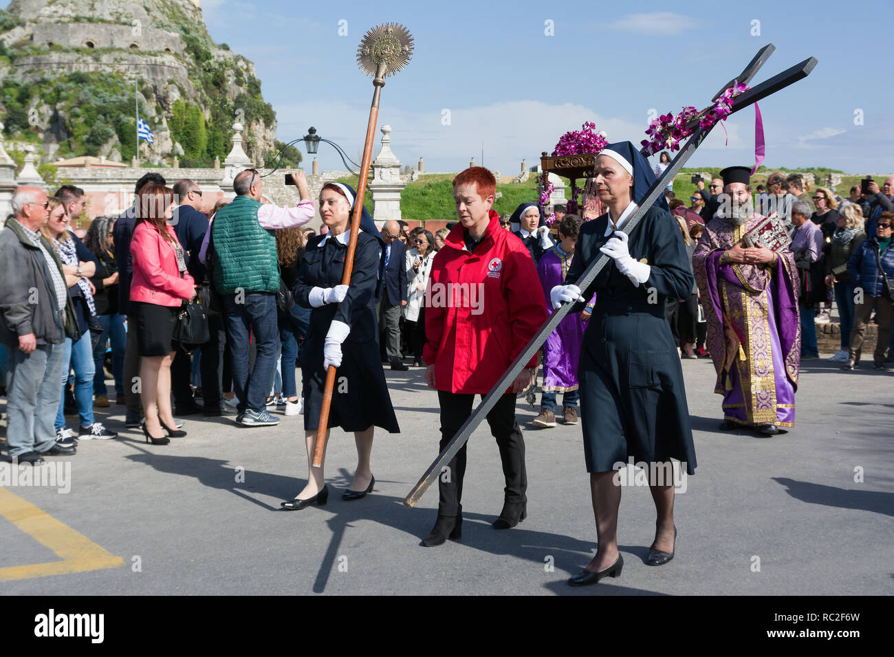 CORFU, GREECE - APRIL 6, 2018: The epitaph processions of Good Friday ...