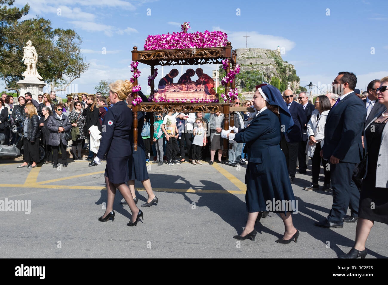 CORFU, GREECE - APRIL 6, 2018: The epitaph processions of Good Friday ...