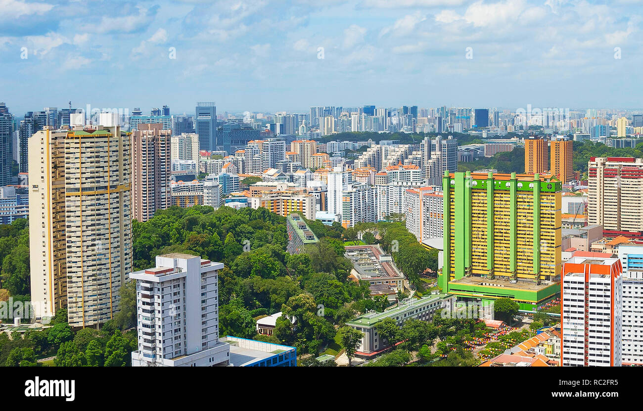 Aerial panorama of Singapore, living districts Stock Photo - Alamy