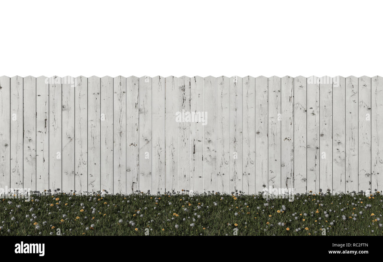 wooden fence isolated on white background 3d illustration Stock Photo ...