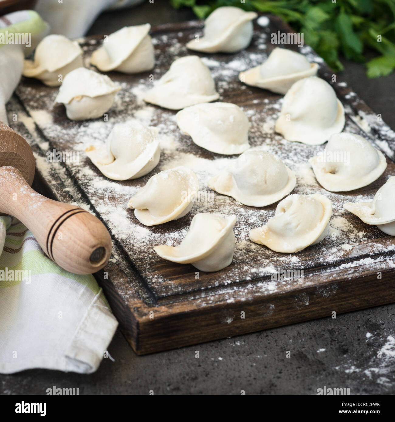 Dumpling board hi-res stock photography and images - Alamy
