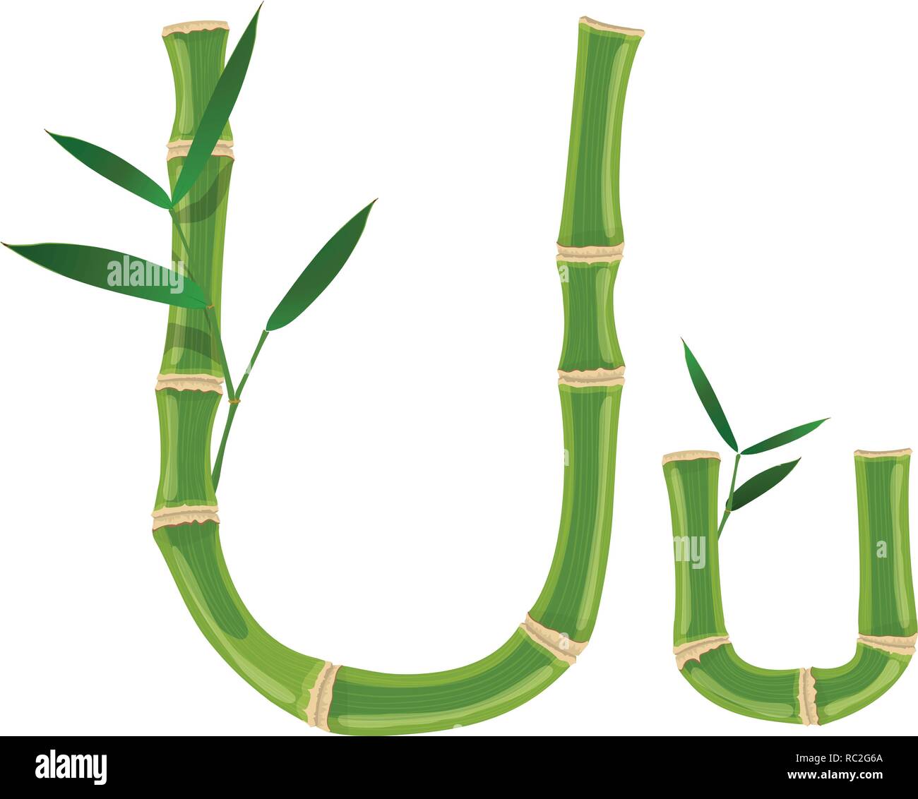 Bamboo letter U Stock Vector Image & Art - Alamy