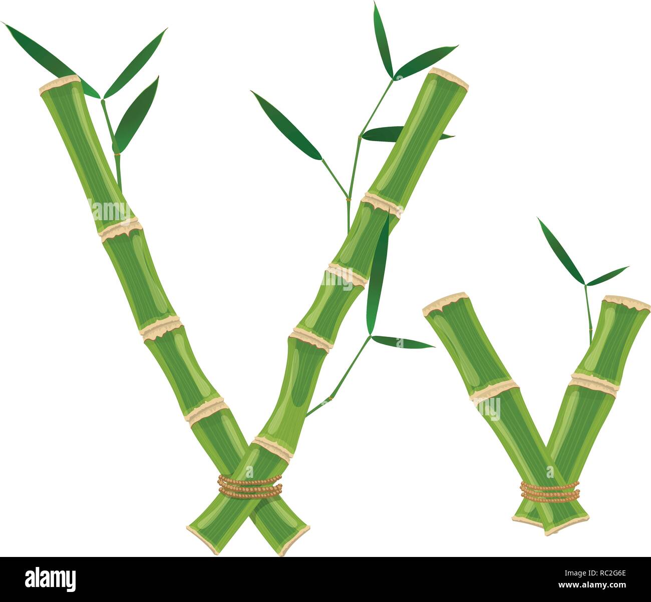 Bamboo letter V Stock Vector Image & Art - Alamy