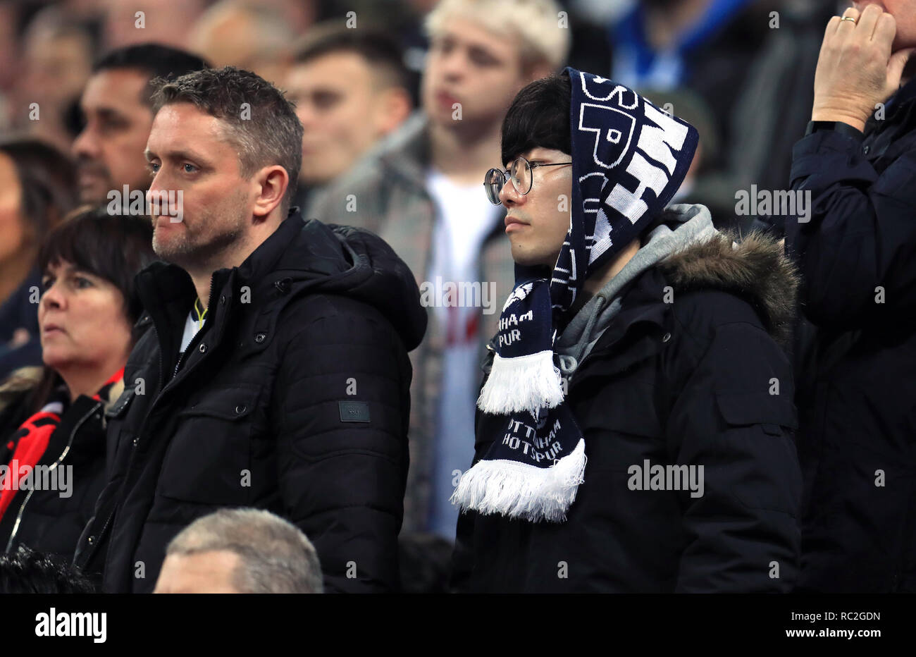 Tottenham Hotspur fans in the stands during the Premier League match at ...