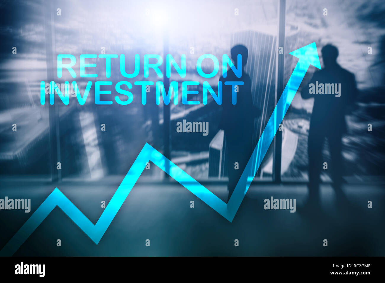 ROI - Return on investment. Stock trading and financial growth concept ...