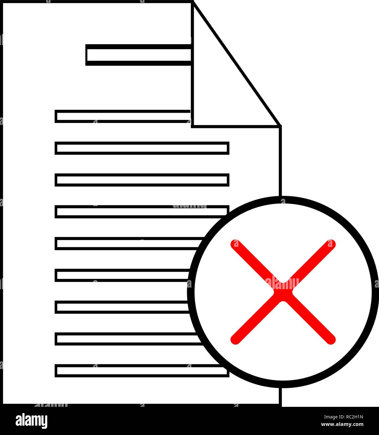 removing document icon - paper and delete sign in circle. Paper design ...
