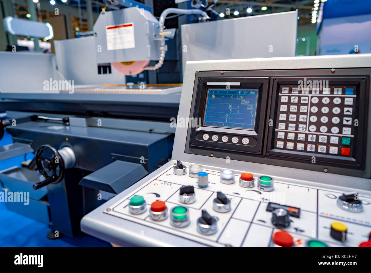 Metalworking CNC milling machine. Cutting metal modern processing ...