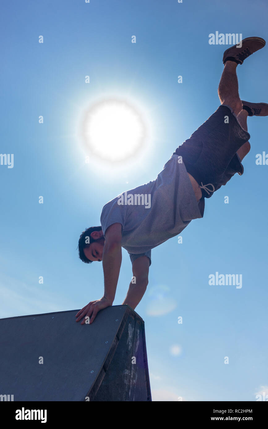 Pyramid stunt hi-res stock photography and images - Alamy