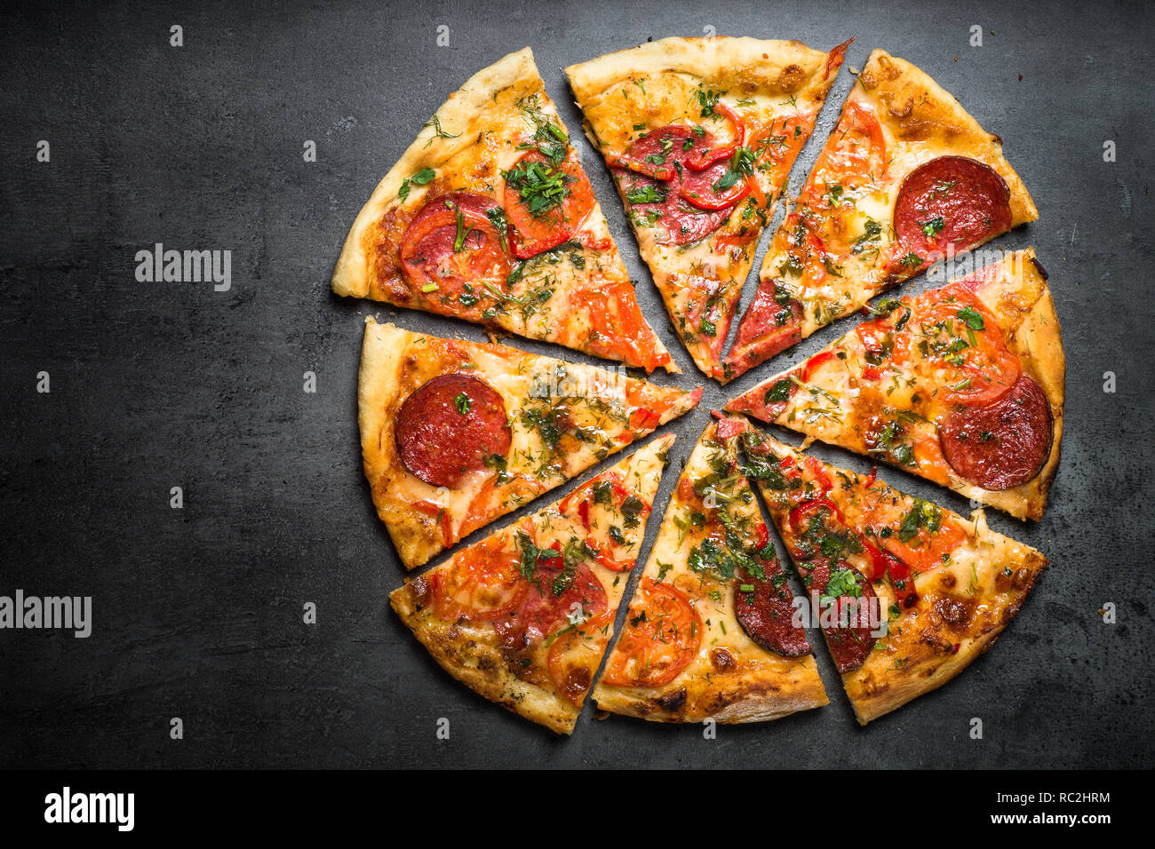 Traditional italian pizza Stock Photo - Alamy