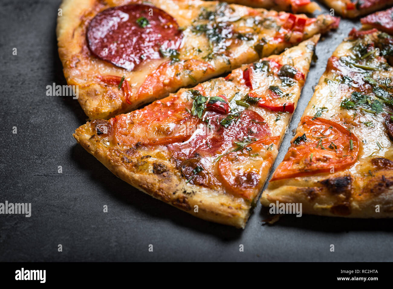 Traditional italian pizza Stock Photo - Alamy