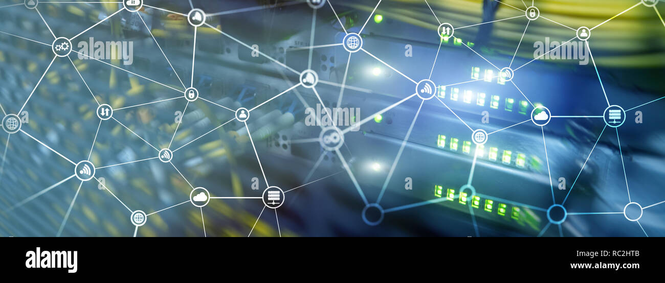 Telecommunication concept with abstract network structure and server ...