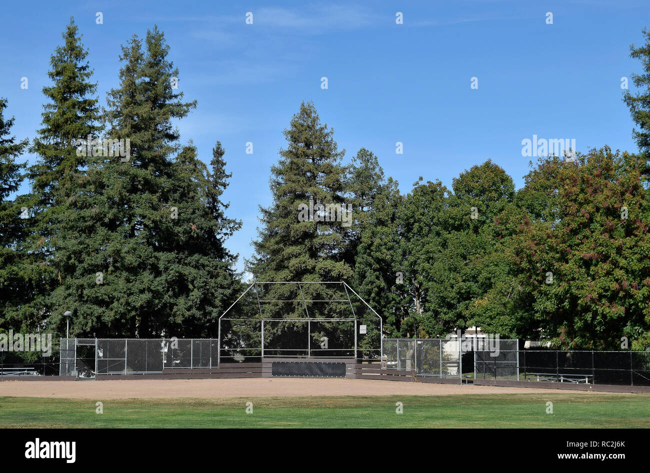 empty baseball field in a park in California Stock Photo - Alamy