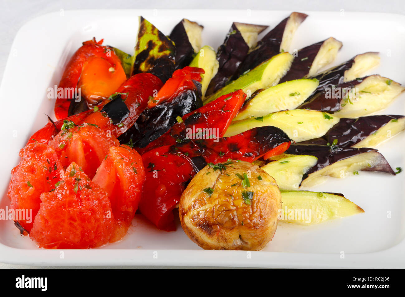 Grilled vegetables plate Stock Photo - Alamy