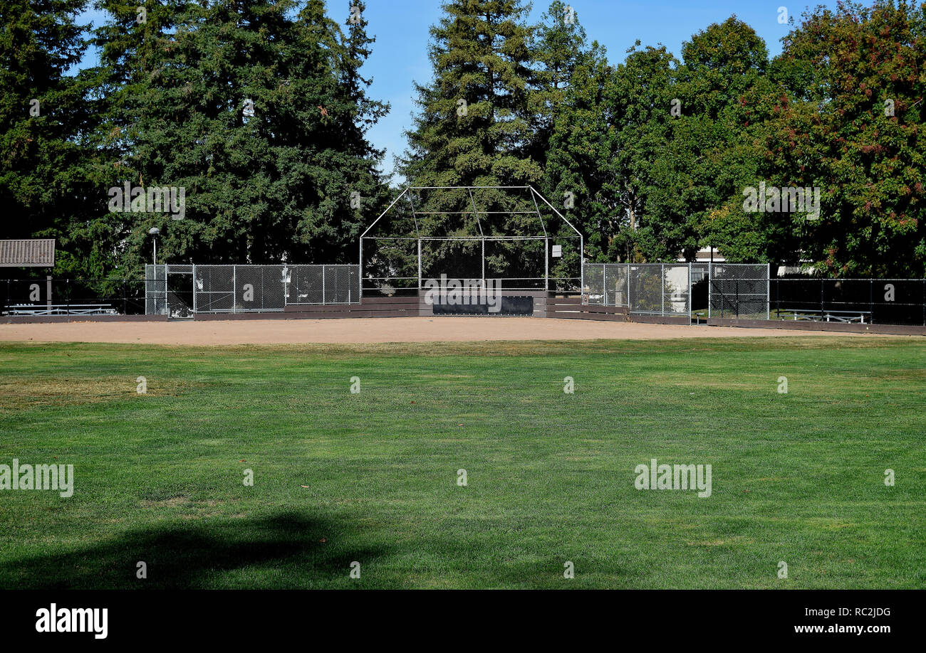empty baseball field in a park in California Stock Photo - Alamy