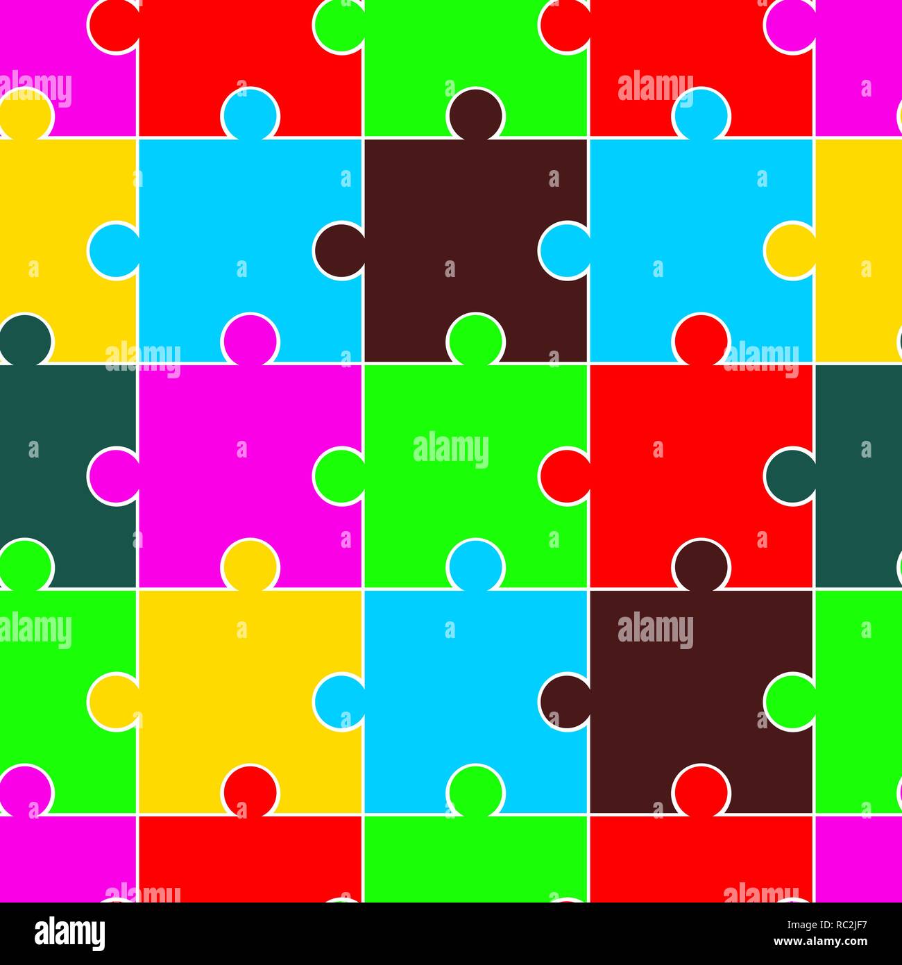 Vector Seamless Brightly Colored Puzzle Pattern eps10 Stock Vector ...