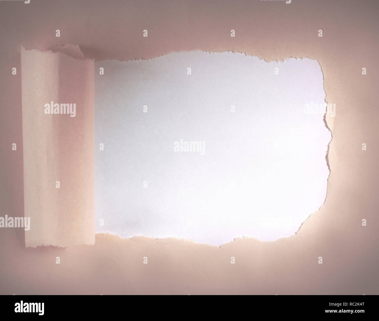paper torn from the middle for advertising text Stock Photo - Alamy