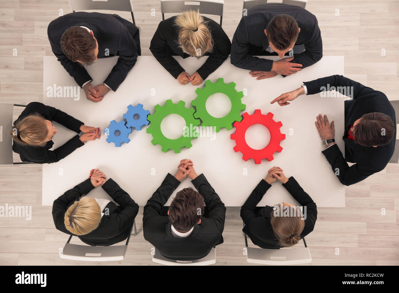 Teamwork collaboration unity corporate gear hi-res stock photography ...
