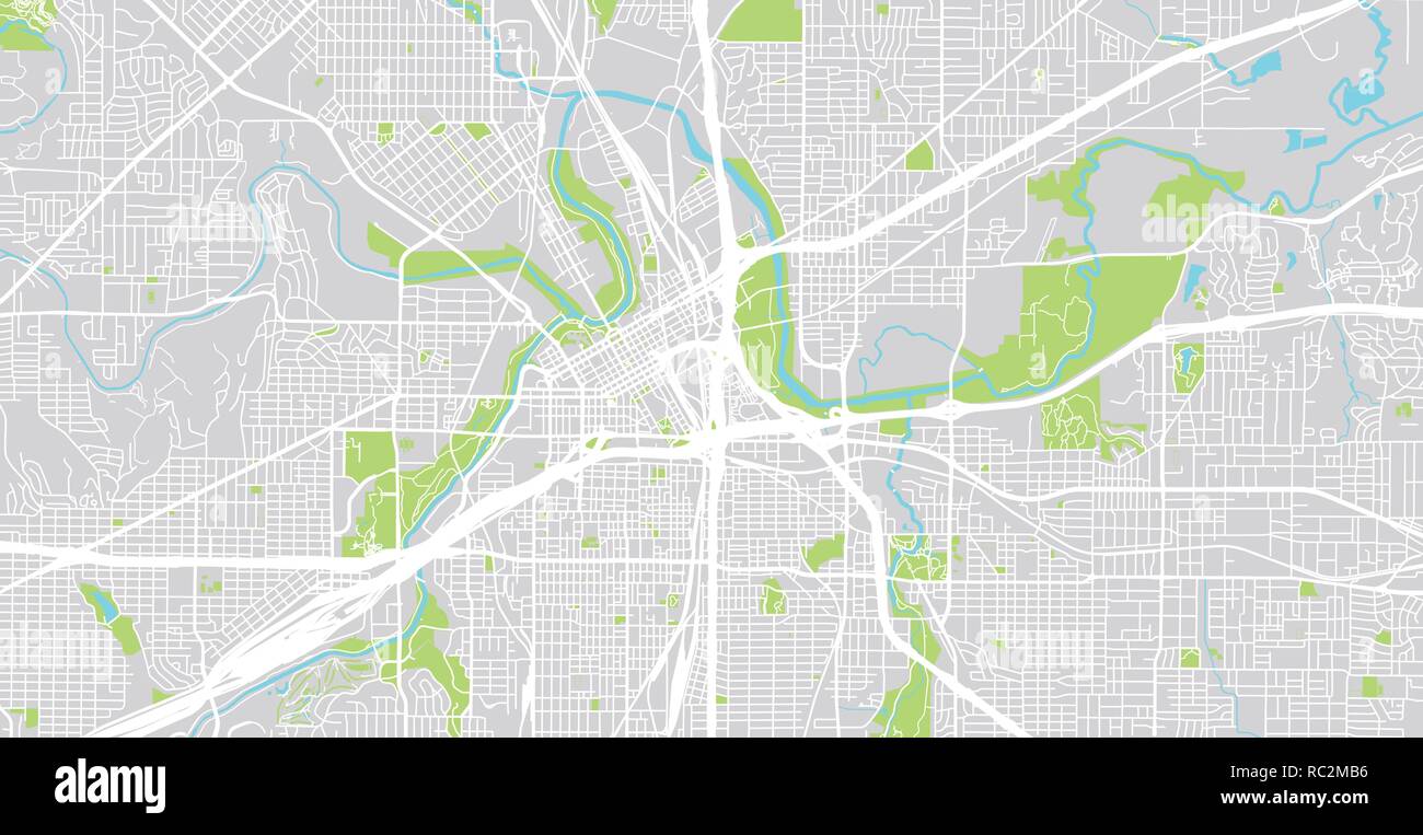 Urban vector city map of Fortworth, Texas, United States of America ...