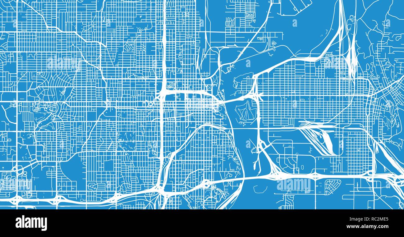 Urban vector city map of Omaha, Nebraska, United States of America ...