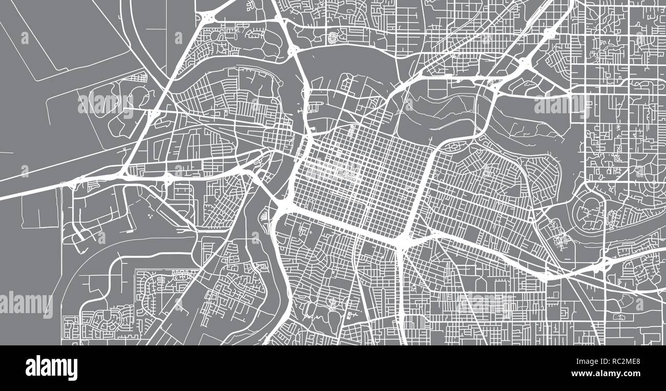 Urban vector city map of Sacramento, California, United States of ...