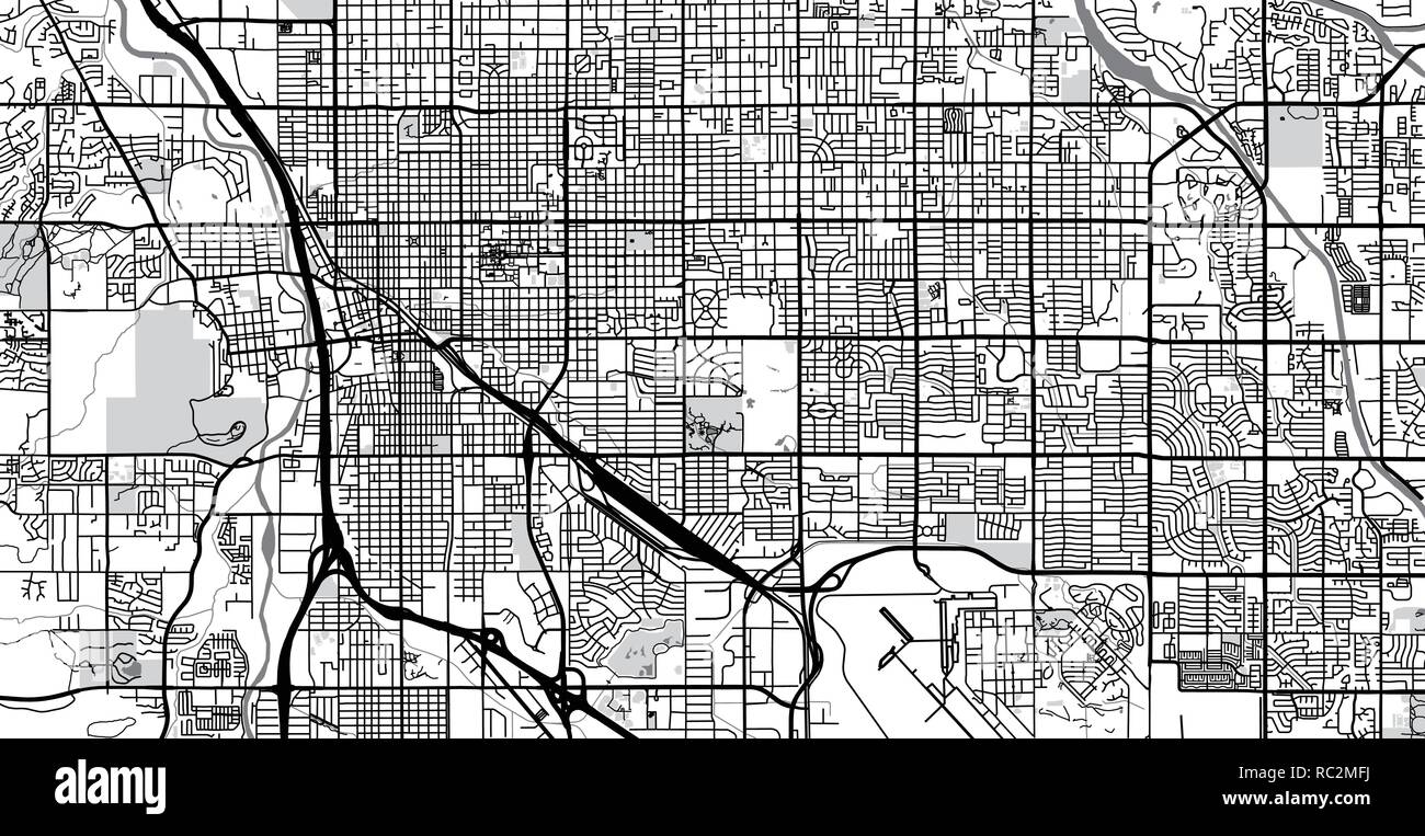 Urban vector city map of Tucson, Arizona, United States of America ...