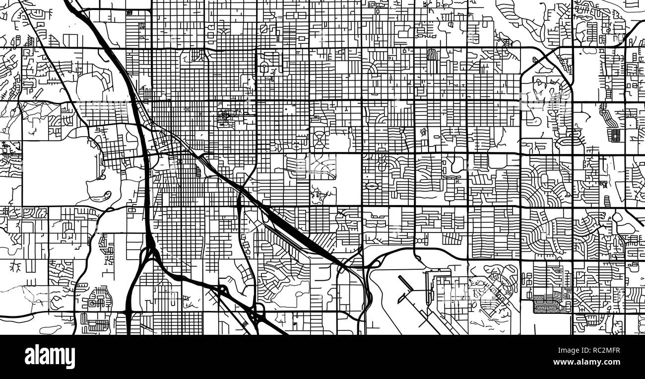 Urban vector city map of Tucson, Arizona, United States of America ...
