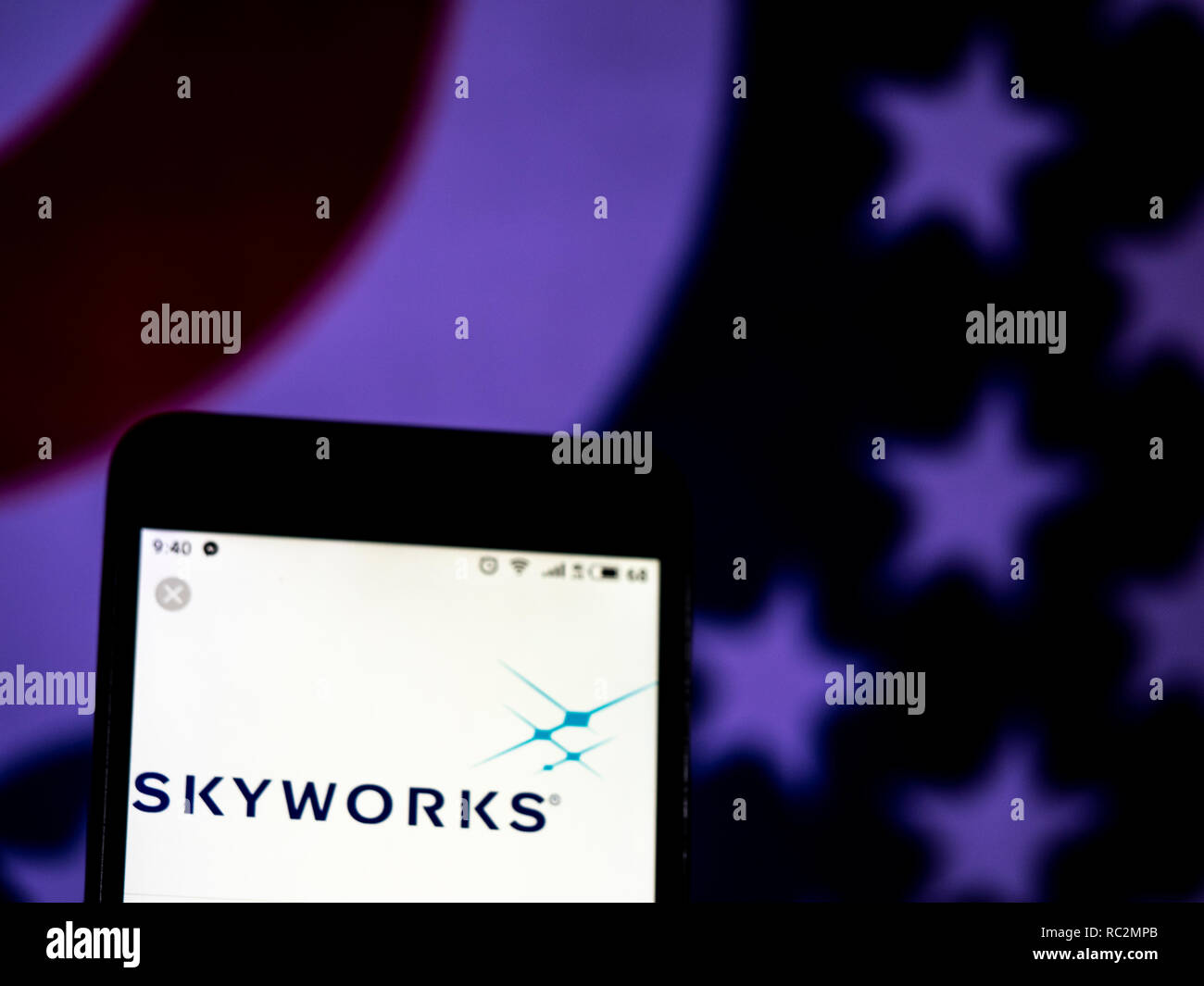 Skyworks Solutions Semiconductor manufacturing company logo seen ...