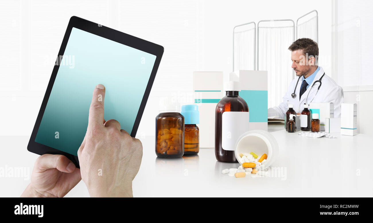 internet healthcare and medical on mobile devices consultation, hand ...