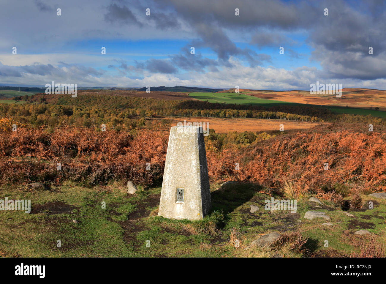 OS Trig Point on Birchen Edge, Peak District National Park, Derbyshire ...