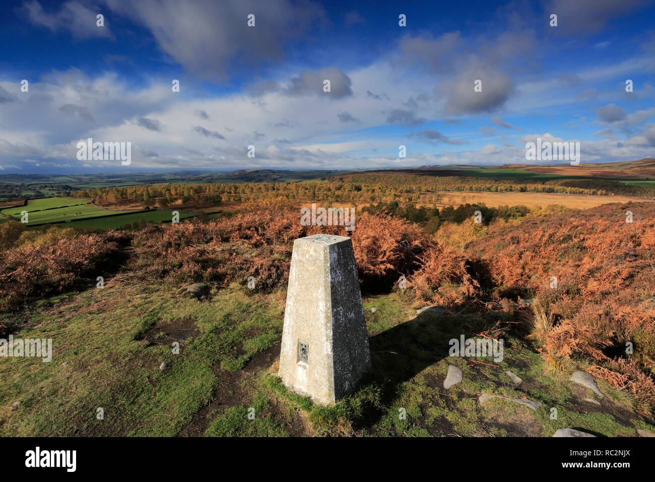 OS Trig Point on Birchen Edge, Peak District National Park, Derbyshire ...