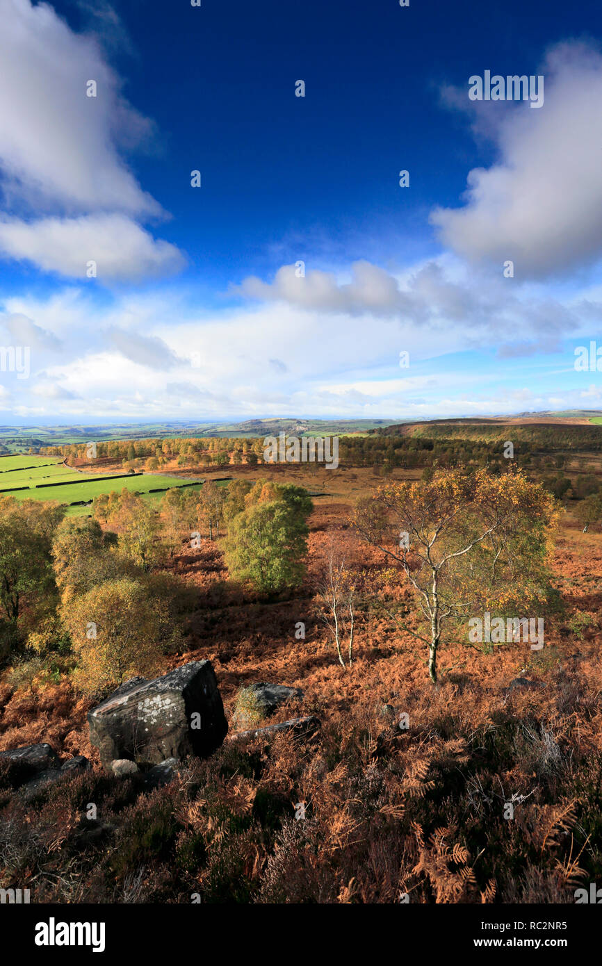 Autumn view over Birchen Edge, Peak District National Park, Derbyshire ...